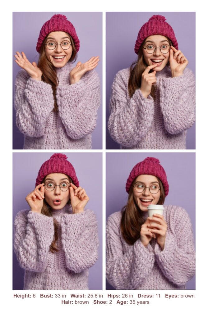 Chic Empowerment: Stylish Compcard Template Designed for Female Actors