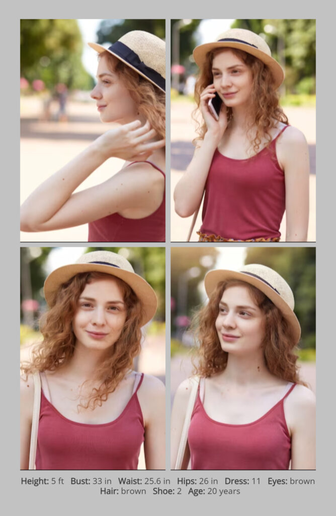 Captivating Glamour: Bold Compcard Template for Women in the Spotlight