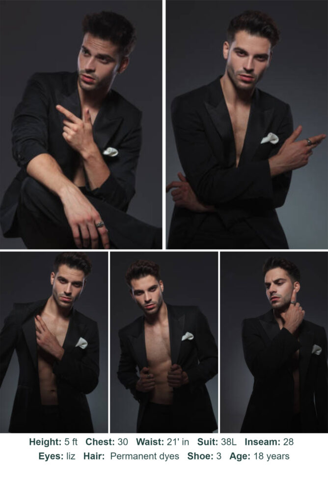Striking Compcard Design for Male Models: Impress Casting Directors