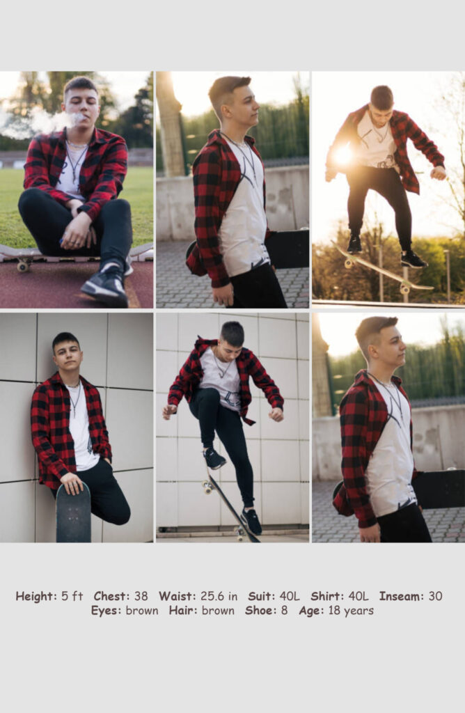 Modeling Mastery: High-Quality Compcard Template for Men