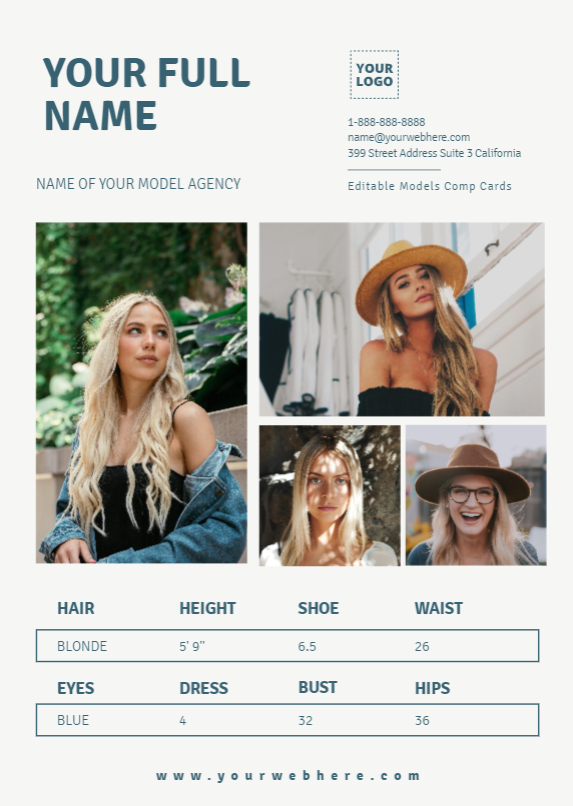 Key Elements of a Winning Female Model Comp Card