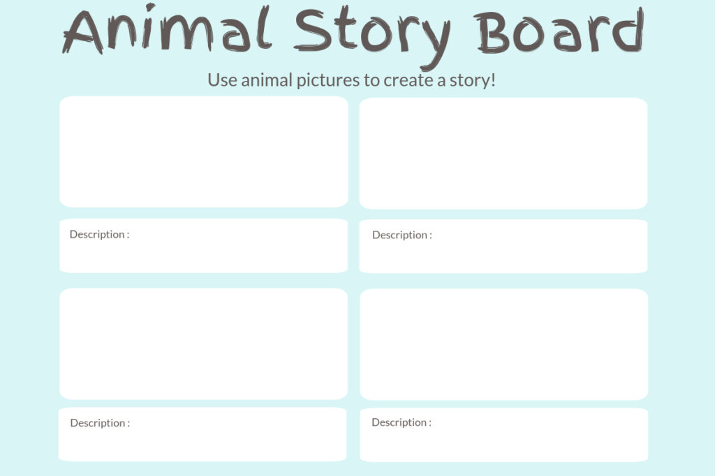 Fun Animal Story Storyboard Template for Kids | Creative Animal-Themed ...