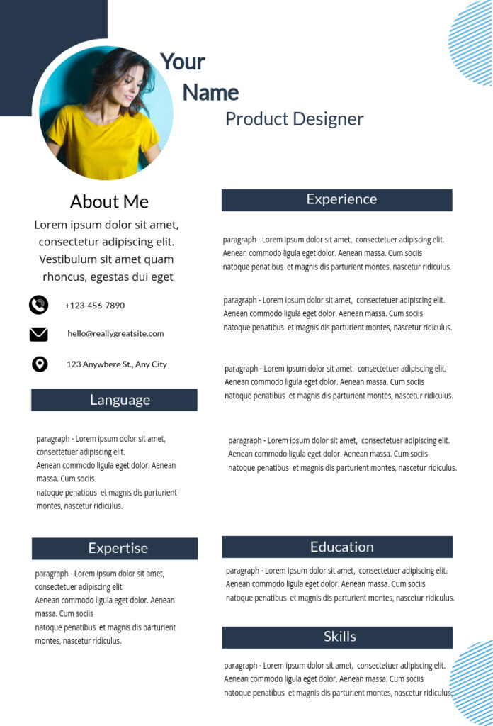 Blue Professional Modern CV Resume Template – Sleek and Minimalist Design